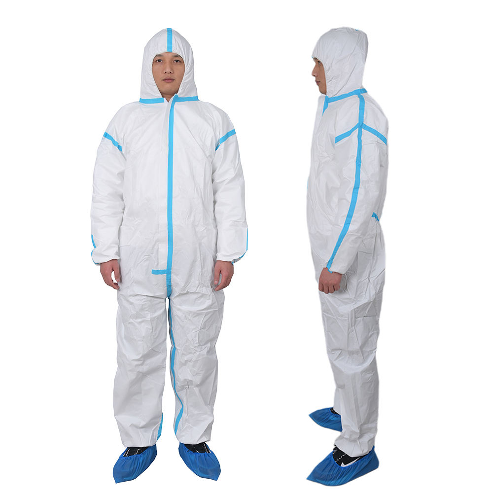 Microporous Type 4 Medical Ppe Disposable Protective Coverall MSLDC1275